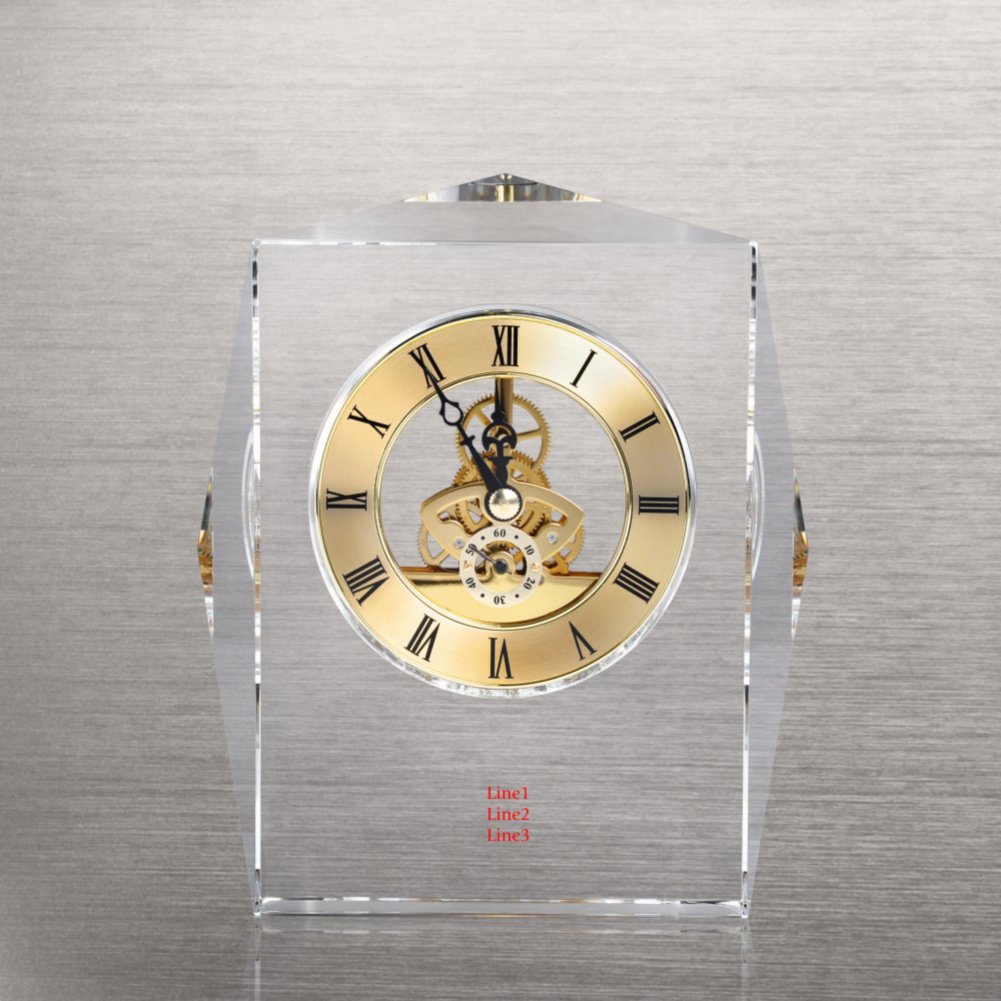 Executive Crystal Skeleton Clock - Gold - Baudville