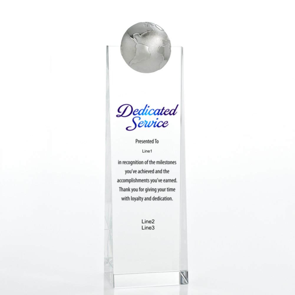 Limitless Collection: Crystalline Tower Trophies - Globe - Baudville