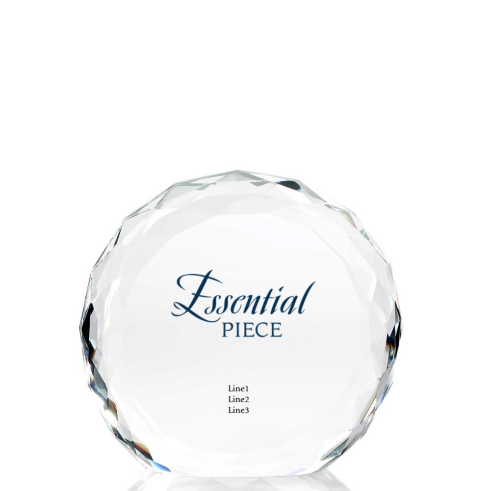 Limitless Collection: Beveled Round Crystal Trophy - Circle - Baudville