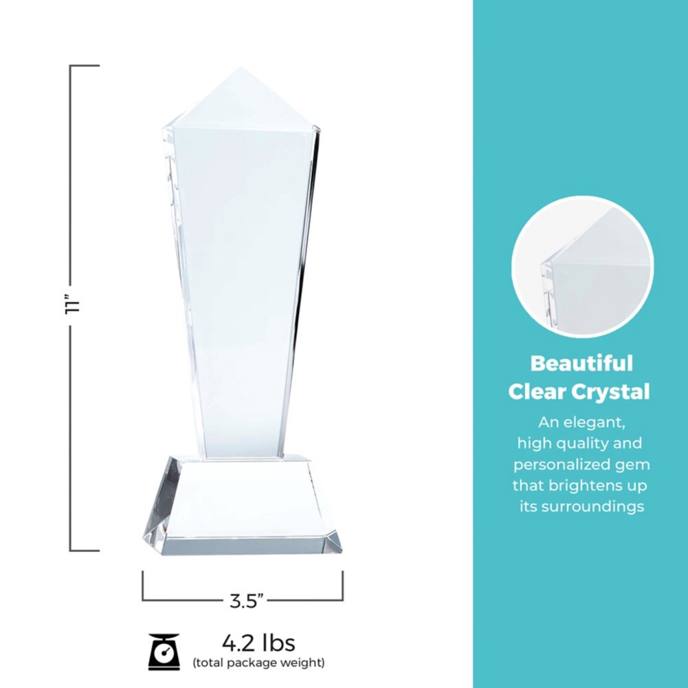 Pillar of Success Crystal Trophy - Tower – Baudville