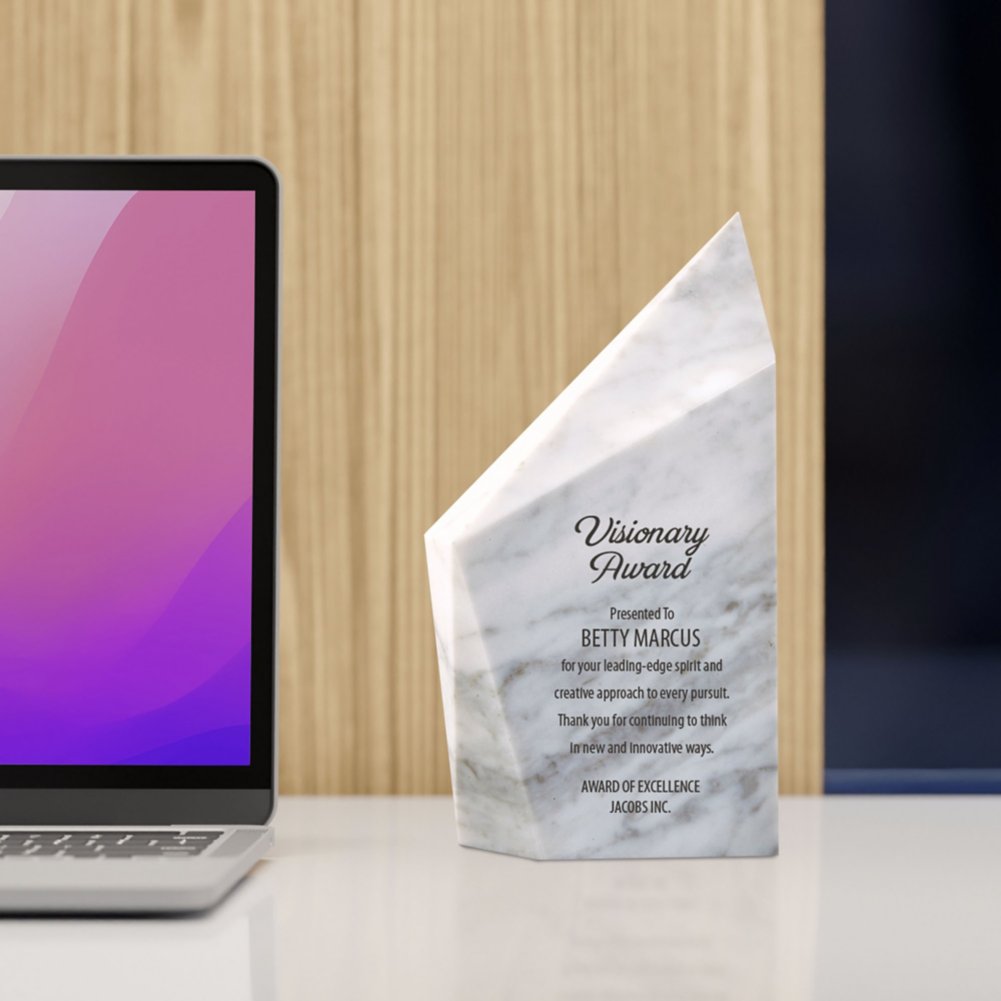 Executive Stone Marble Spire Trophy - White – Baudville