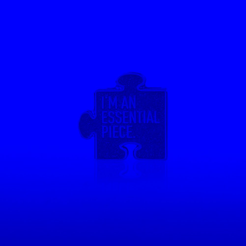 Lapel Pin - I'm an Essential Piece Glitter Puzzle Piece - Baudville