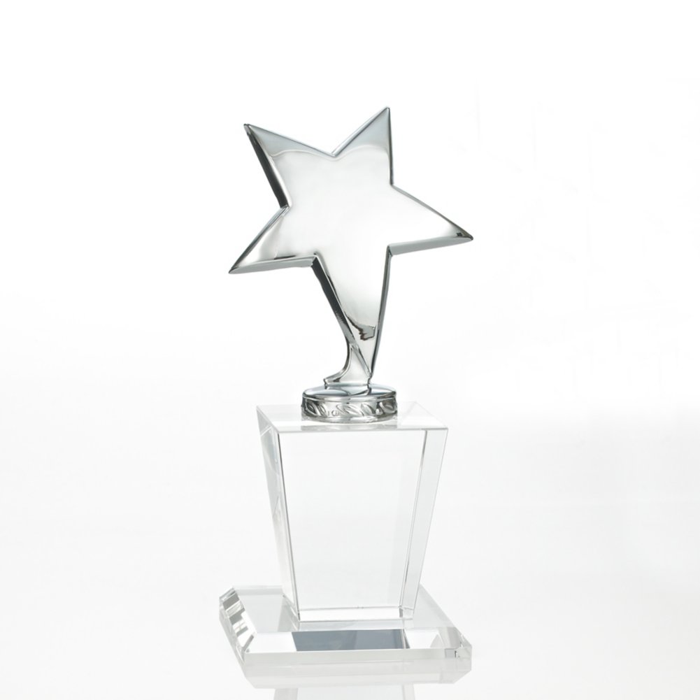 Shining Star Trophy - Crystal Base with Silver Star – Baudville