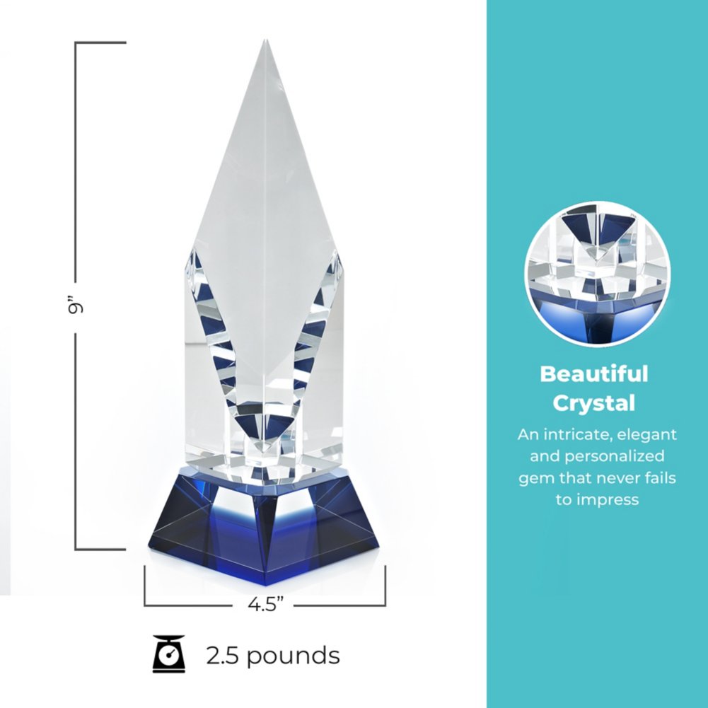 Crystal and Blue Trophy - Diamond – Baudville