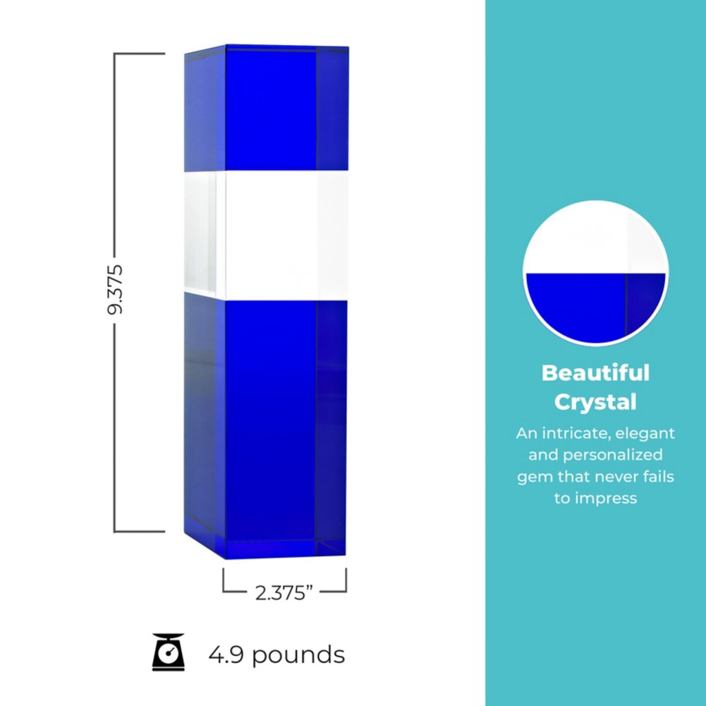 Crystal and Blue Trophy - Block Tower – Baudville