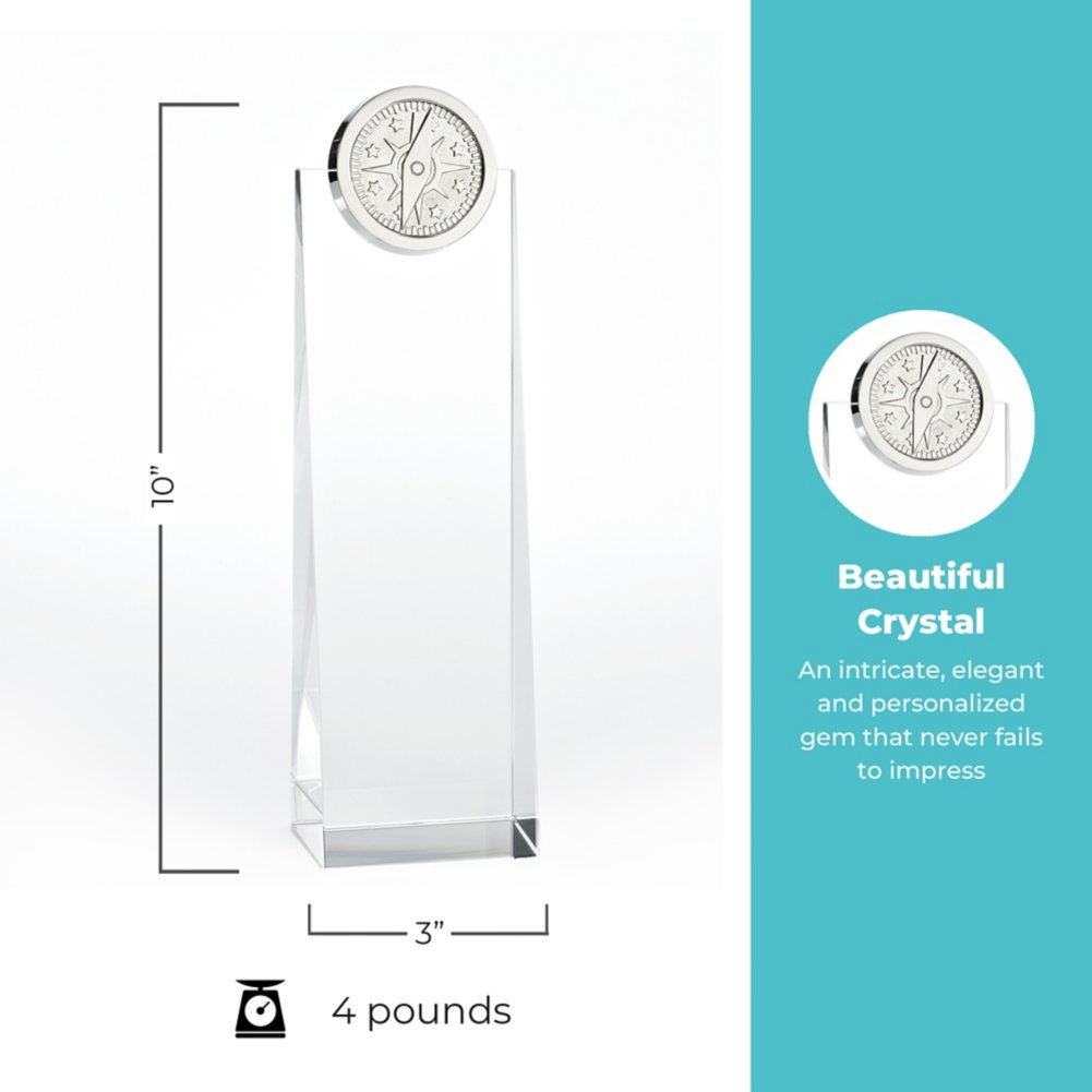 Crystalline Tower Trophy - Compass – Baudville