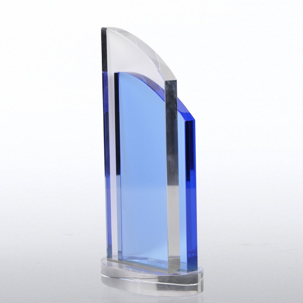 Crystal Light Blue Accent Trophy - Double Pane – Baudville