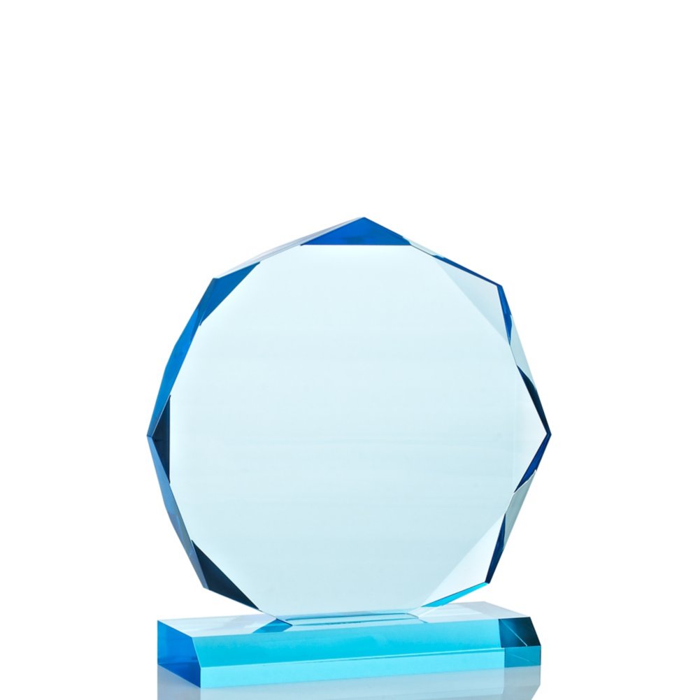 Sky Blue Acrylic Trophy - Beveled Octagon – Baudville