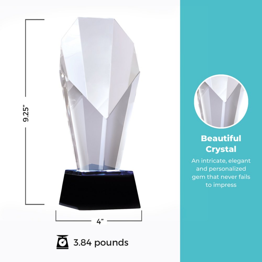 Spotlight Crystal Trophy with Blue Accent- Large – Baudville