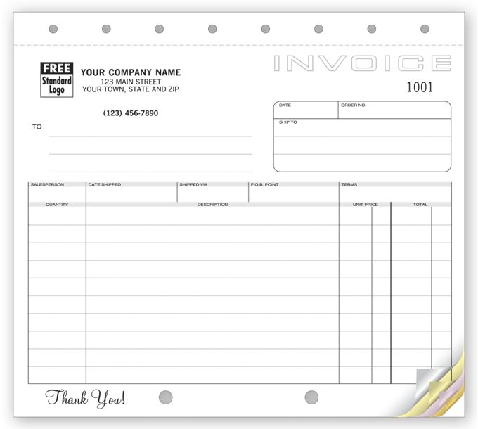 Shipping & Receiving Forms - Custom Classic Small Shipping Invoices ...