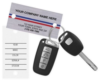 Auto Key Tags with Car Details on Back - Custom Printed Deluxe