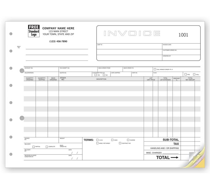 Business Forms - Invoices - Classic, Wide Body Wholesalers Invoices ...
