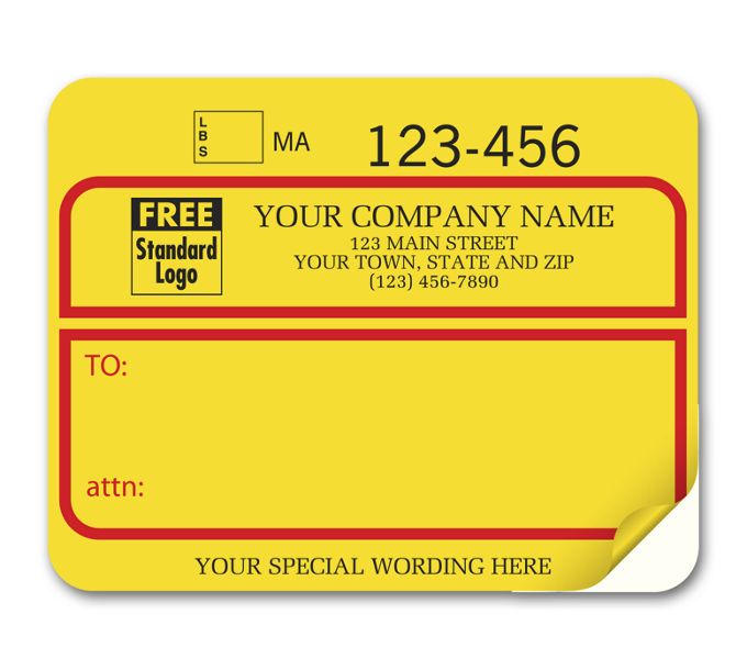 Business Labels - Yellow w/ Red Padded Jumbo Shipping Labels w/ UPS ...