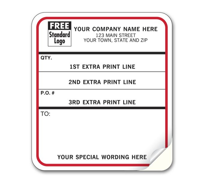 Shipping Content Labels, Padded, White w/ Black & Red | Deluxe.com