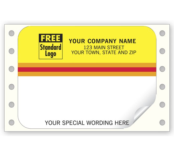 Business Labels - Continuous White Mailing Labels w/ Red/Orange - 1210 ...