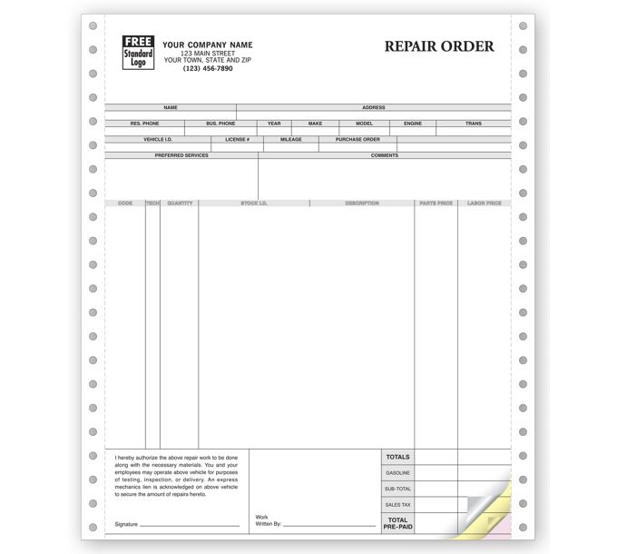Business Orders - Classic Continuous Repair Orders - 12220 by Deluxe ...