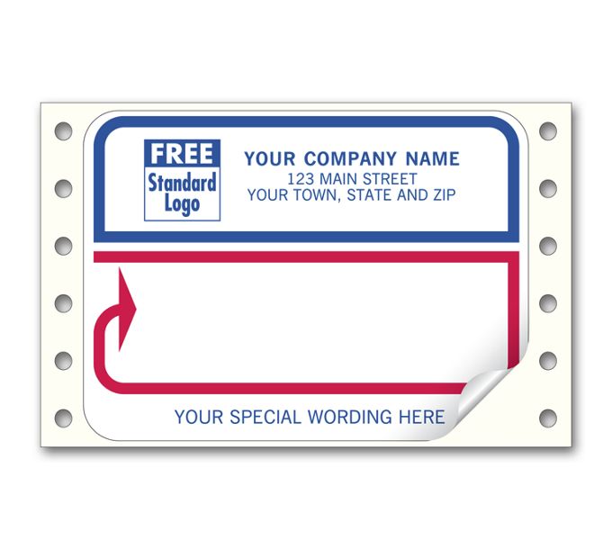 Mailing Labels - Continuous White with Blue/Red Borders Mailing Labels ...