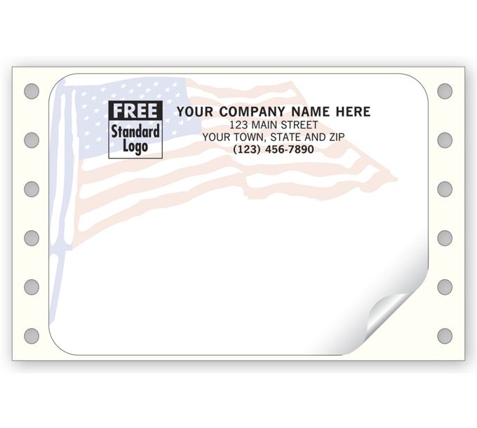 Business Labels - Continuous White American Flag Mailing Labels - 12780 ...