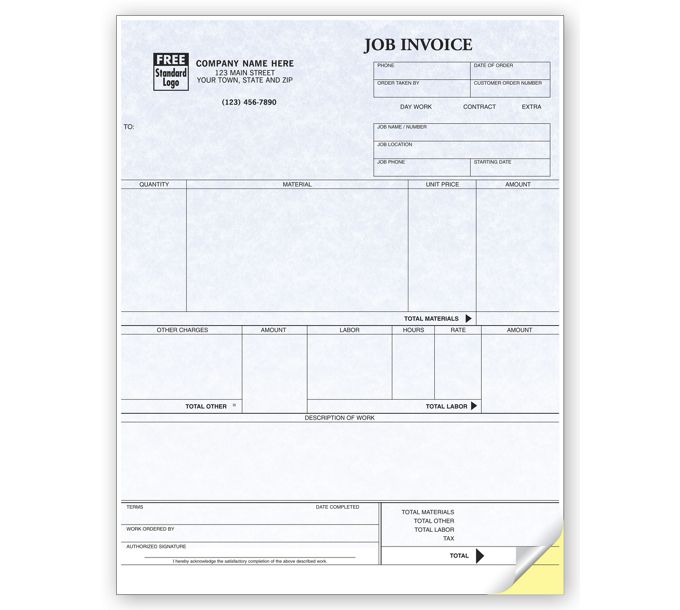 Business Invoices - Parchment Laser Job Invoices - 13123G by Deluxe ...