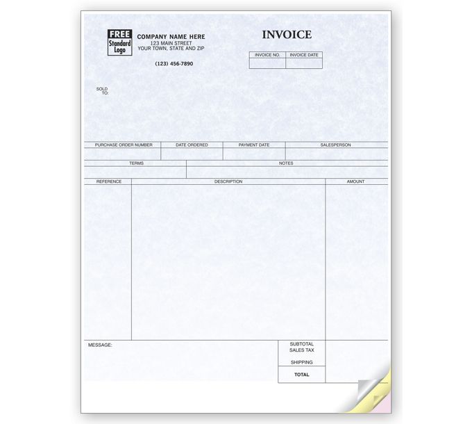Business Invoices - Parchment Laser Service Invoices - 13186G by Deluxe