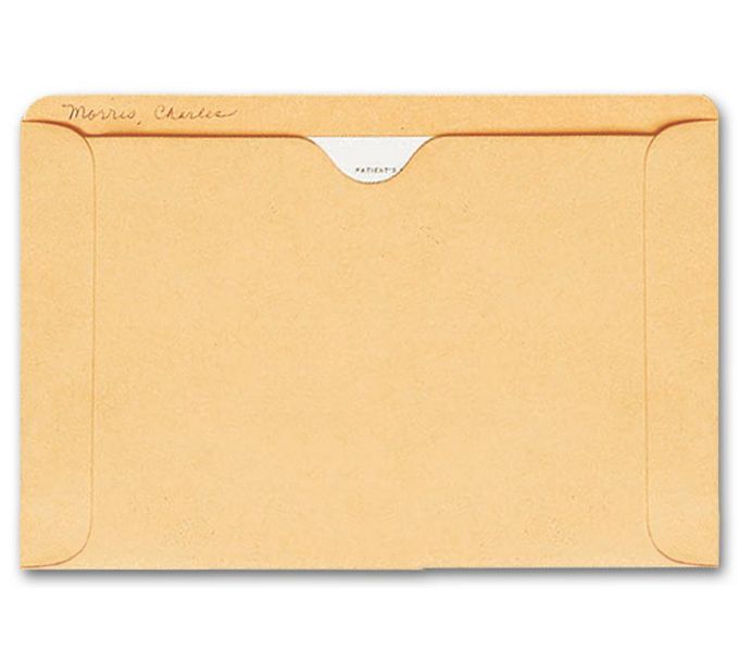 File Pockets - 5 1/2" x 8 1/8" Buff Straight Tab Card File Pocket ...