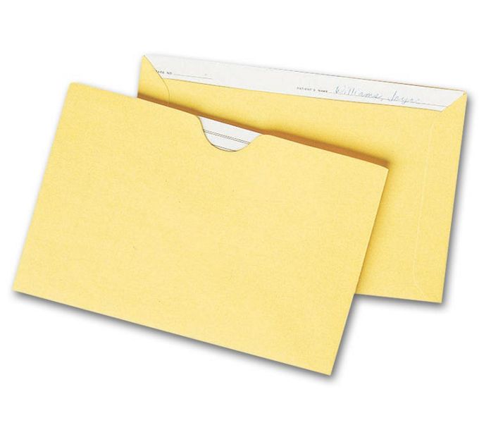 File Pockets - 4 1/8" x 6 1/8" Buff Straight Tab Card File Pocket ...