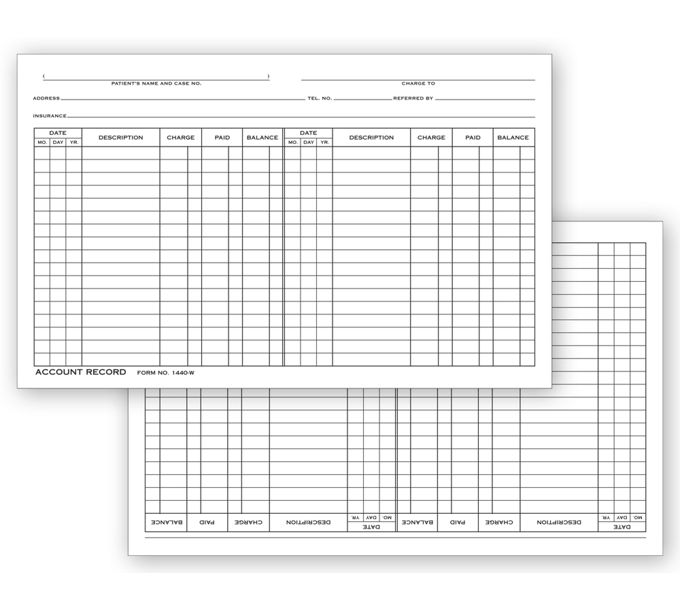 Account Record Billing Card 5x8 Dbl Entry | Deluxe Custom Forms ...