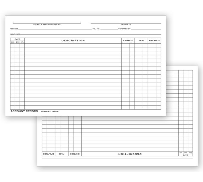 Account Record Billing Card 5x8 Single Entry | Deluxe Forms | Deluxe.com