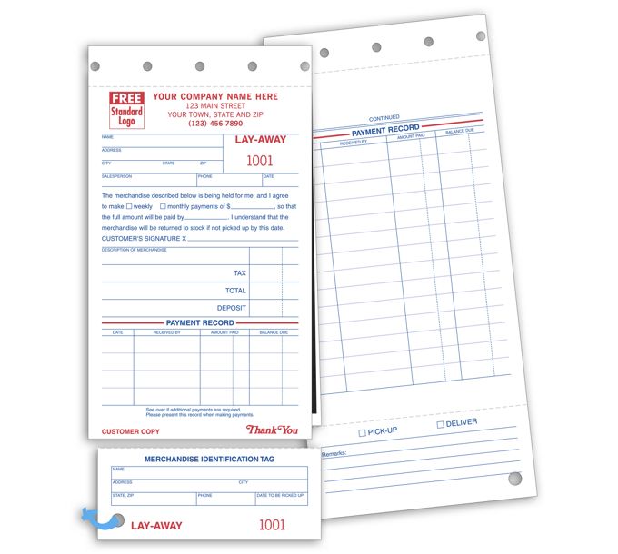 Layaway Forms - 4 1/4 x 8 1/2 - Set - 147 by Deluxe | Deluxe.com