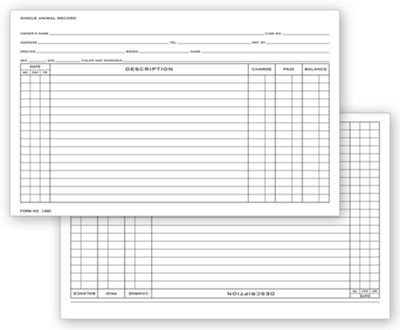 Single Animal Record Form | Deluxe Custom Business Forms