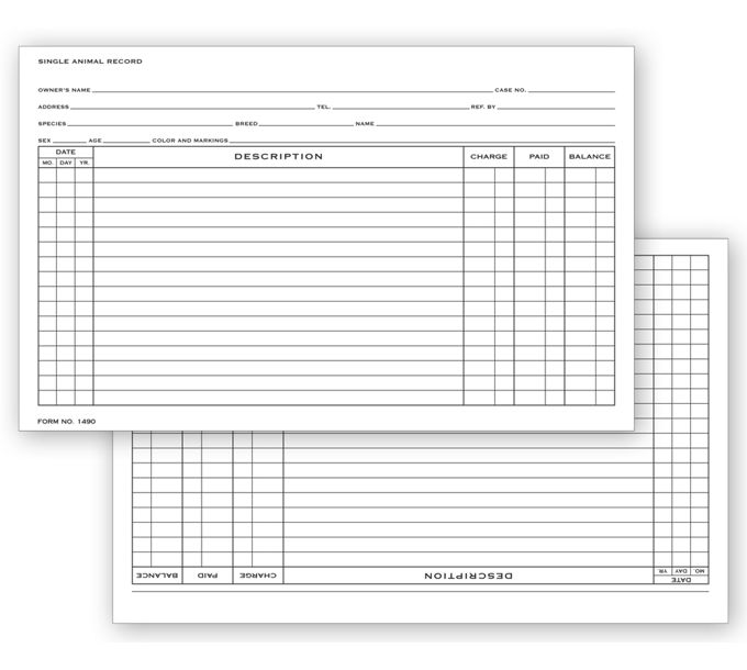 Veterinary Exam Check In Sheets Printable