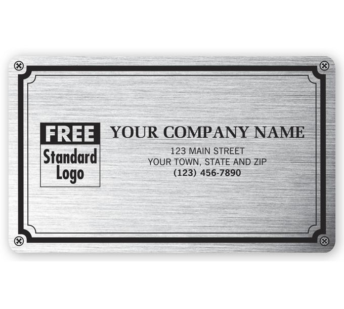 Business Labels - 5 X 3" Brushed Silver Poly Weatherproof Plate Labels ...