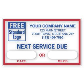 Service & Maintenance Reminder Labels | Due Date Stickers