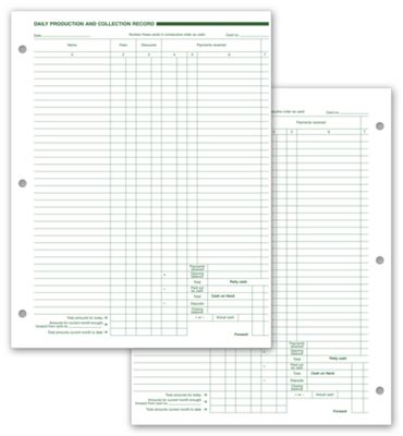 Business Forms - Daily Collection Records - 20135 by Deluxe