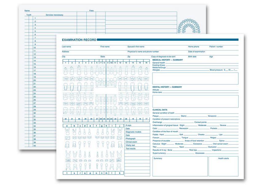 Dental Charting Template Dental Exam Form | Complete Oral Exam