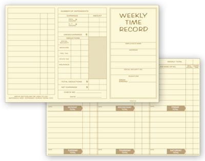 Time Records - Pocket Size Weekly Time Cards - 220 by Deluxe