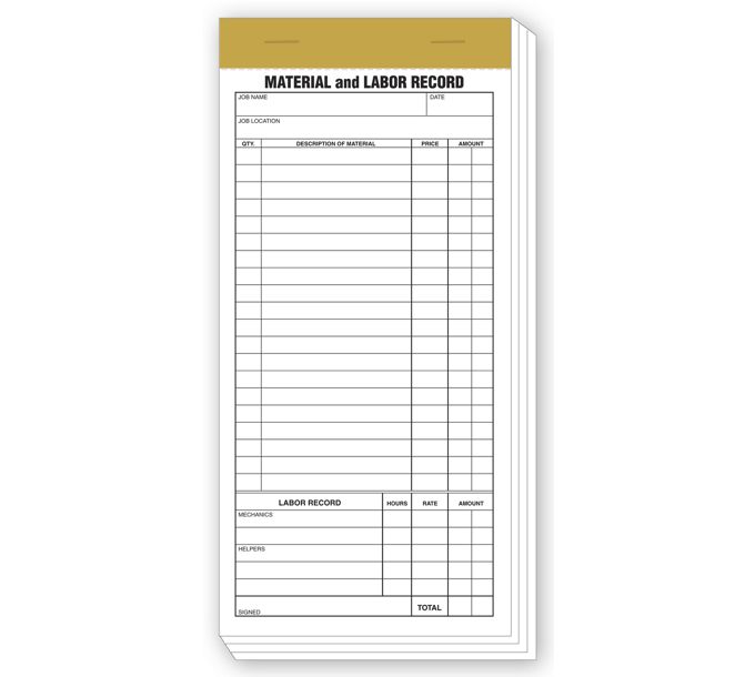 Business Records - Compact Material & Labor Records - 230 by Deluxe ...