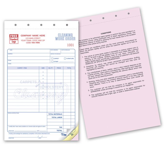 Carpet Cleaning Contract Invoice - Work Orders, 2518 | Deluxe.com