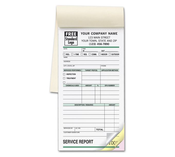 Pest Control Form - Small Service Order Book | 365 | Deluxe | Deluxe.com