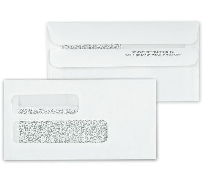 5025C Double Window Confidential Envelope Self Seal | Two Flaps