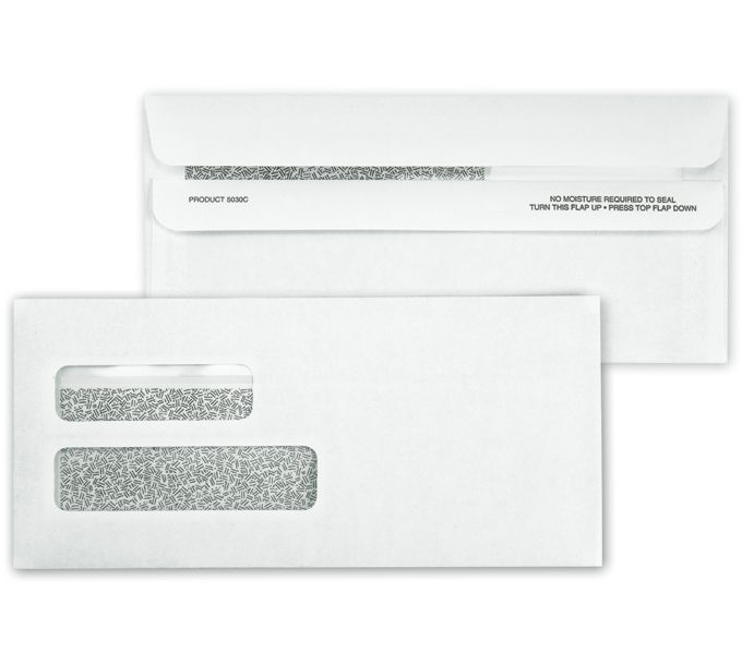 Business Envelopes - Double Window Confidential Self Seal Envelope ...