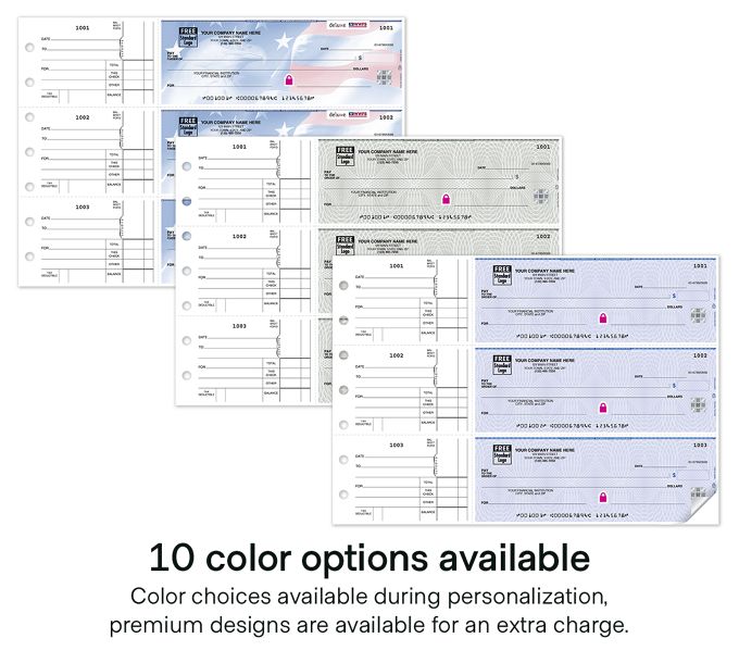 High Security 3 on Page Business Size Checks With End Stubs