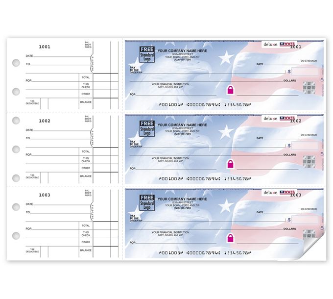 High Security Wounded Warriors 3-On-A-Page Check \ Deluxe | Deluxe.com