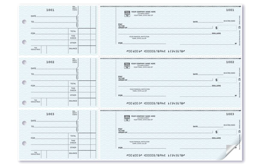 3-on-a-Page Counter Signature Business Check - 53221N