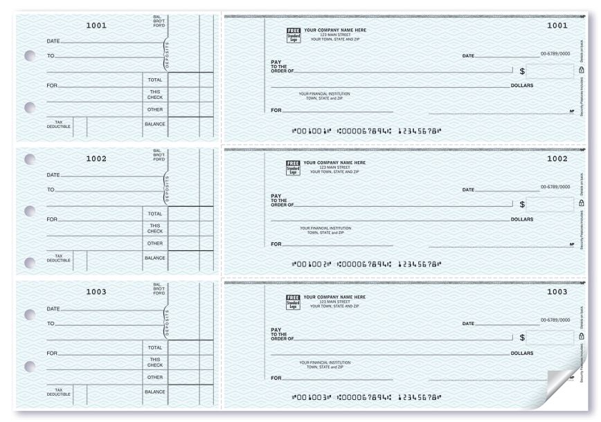 3-on-a-Page Counter Signature Business Check - 53221N