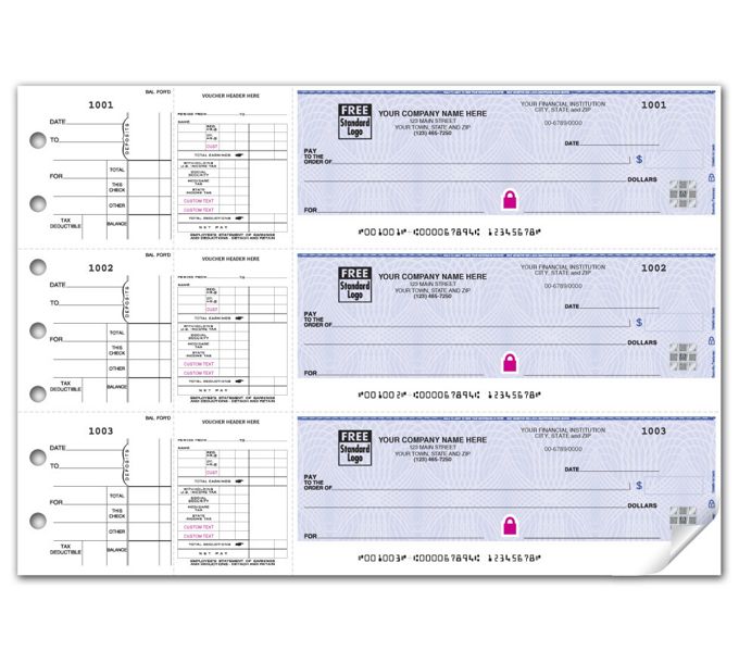 High Security 3-On-A-Page Payroll/Disbursement Check \ Deluxe | Deluxe.com