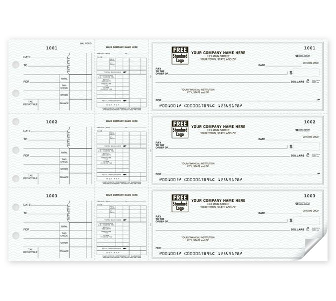 Payroll & Disbursement Check Side, 3-on-a-Page \Deluxe | Deluxe.com