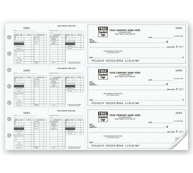 3-on-a-Page Payroll Maximum Deductions Business Check | Deluxe.com