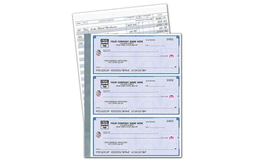 High Security 3 On Page Secretary Deskbook Checks - Side Bound