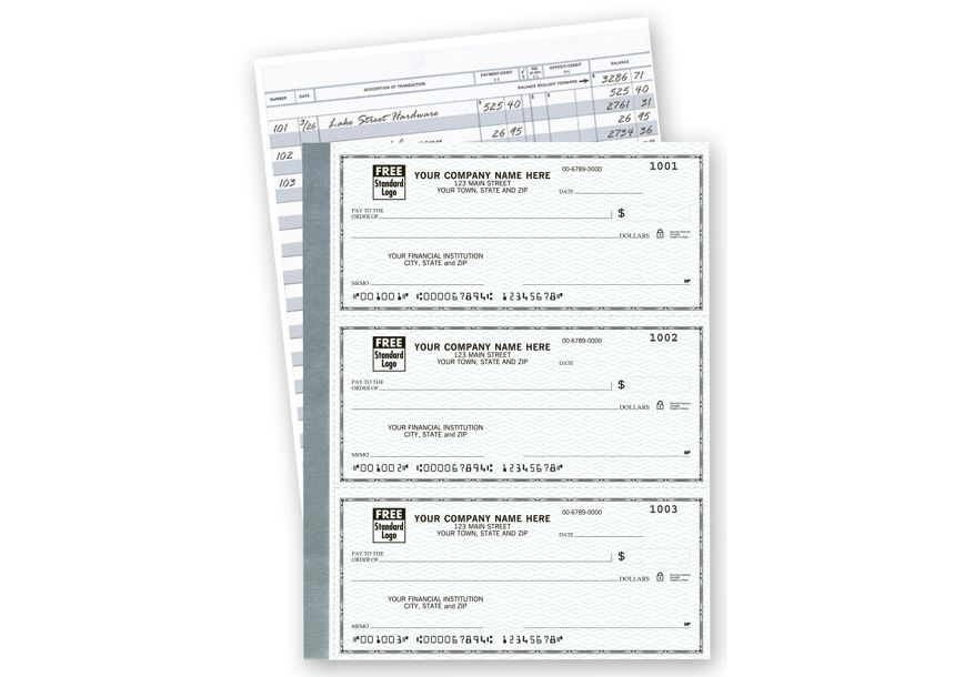 3-on-a-Page Secretary Deskbook Check - Custom Printed by Deluxe